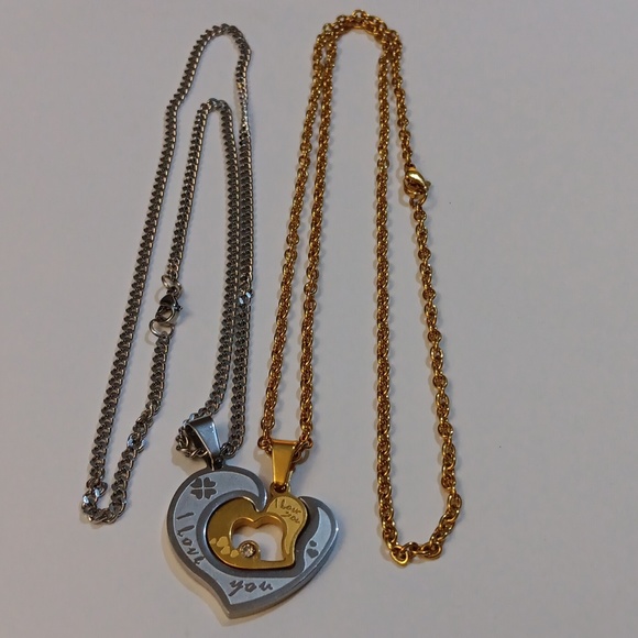 Jewelry | Double Necklace Love Stainless Steel And Gold Plated For ...